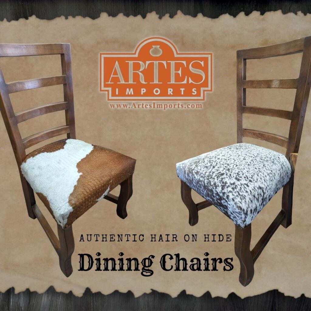 Rustic Hair on Hide Dining Chair- Ladder Back - Artes Imports The Best ...