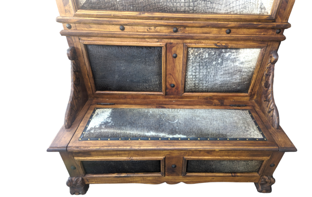 Rustic Hall Tree Storage Bench - Artes Imports The Best Custom Mesquite ...