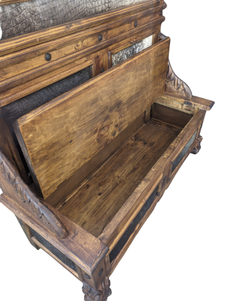Rustic Hall Tree Storage Bench - Artes Imports The Best Custom Mesquite ...