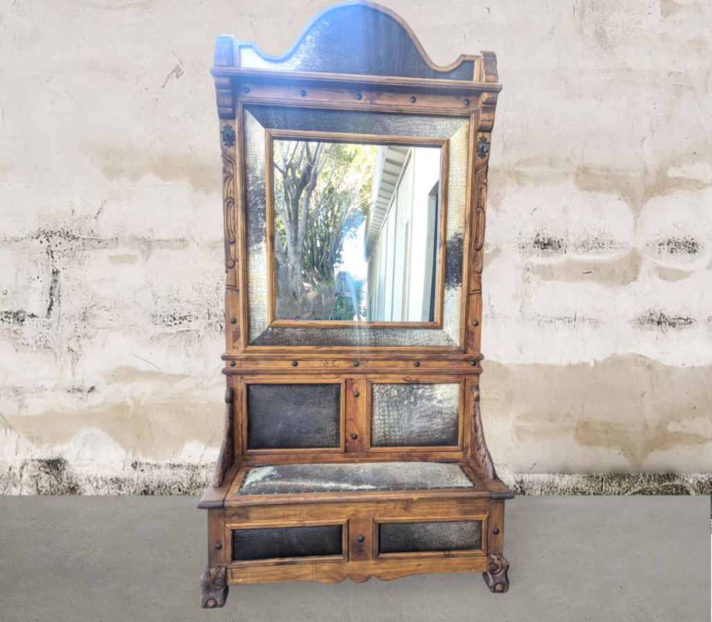 Rustic Hall Tree Storage Bench - Artes Imports The Best Custom Mesquite ...